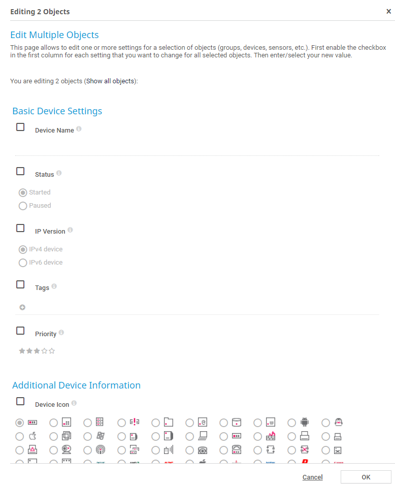 Multi-Edit | PRTG Manual