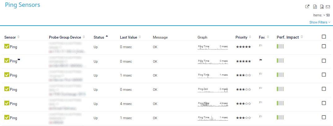 Working with Table Lists | PRTG Manual