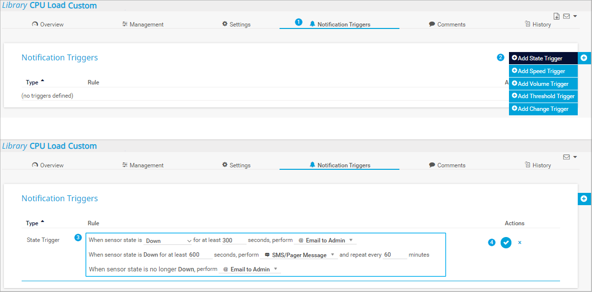Notifications Based on Libraries Step by Step | PRTG Manual